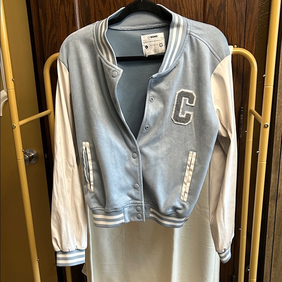 Ci Sono | Jackets & Coats | Ci Sono Blue And White Varsity Jacket Nwot ...